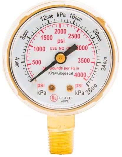 Forney Regulator Gauge, 2 in, 0-4000 PSI - Miami, FL - Baro Hardware