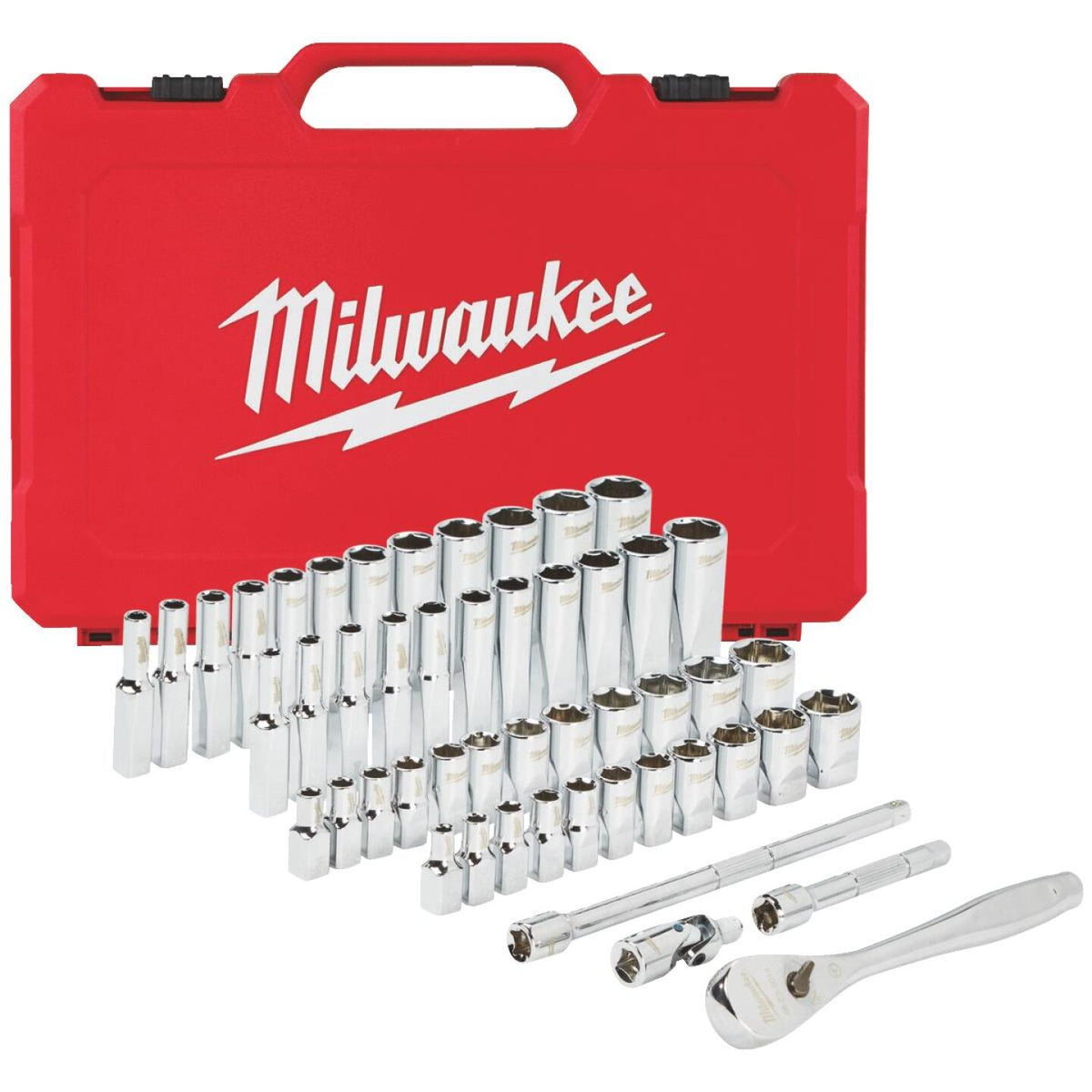 Milwaukee Standard/Metric 1/4 In. Drive 6-Point Ratchet & Socket Set ...